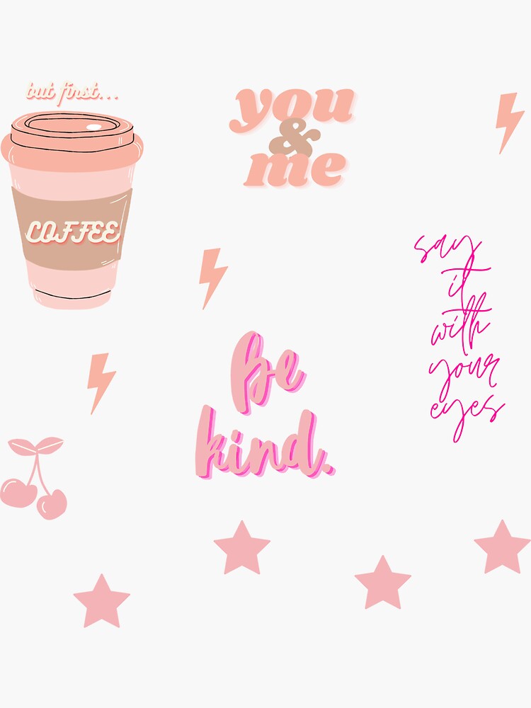 "STICKER PACK: PASTEL/NEON PINK BASICS" Sticker for Sale by toridebord ...