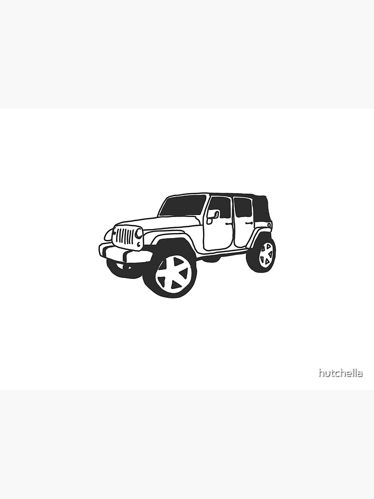 "White Jeep" Sticker by hutchella | Redbubble