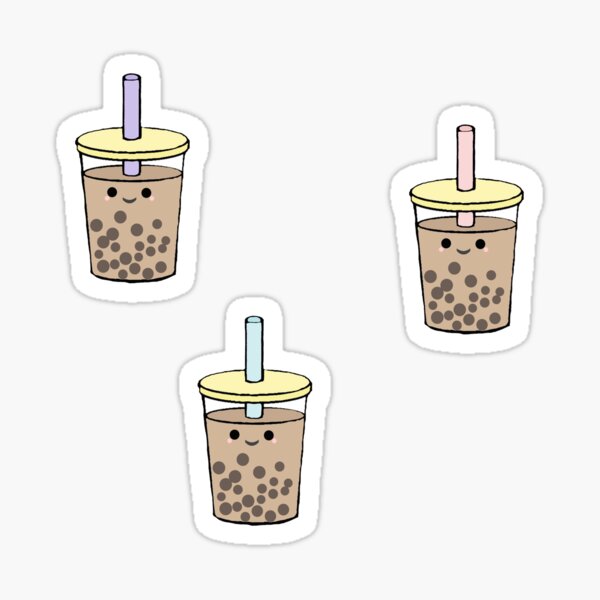 Blue BobaBubble Tea Stickers Sticker Sheet Pastel Pink Green Labels ...