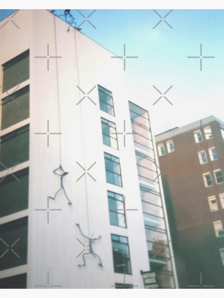 "Abseiling funny stick figures on office block" Sticker by glowvim ...