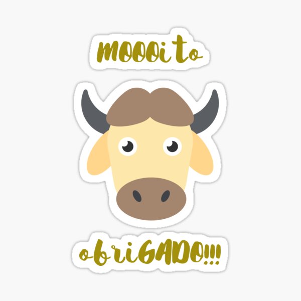 "MOOOito obriGADO!!!" Sticker for Sale by afc238 | Redbubble