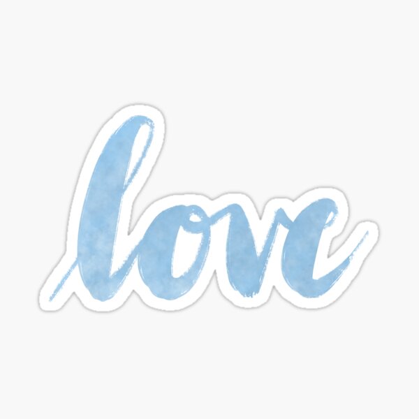 Love” Blue Clouds" Sticker for Sale by drawingnct | Redbubble