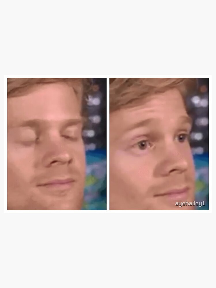 "blinking meme" Sticker for Sale by ayehailey1 | Redbubble