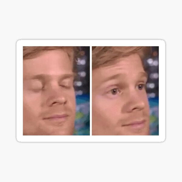 "blinking meme" Sticker for Sale by ayehailey1 | Redbubble