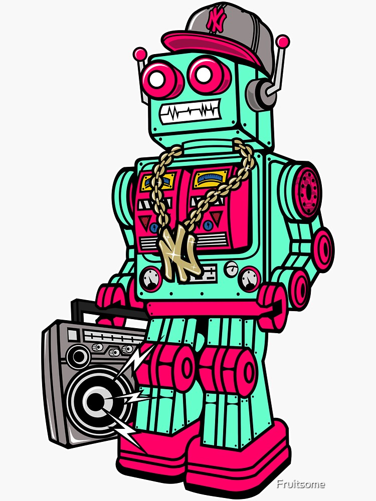 "Swag Robot - New York City" Sticker for Sale by Fruitsome | Redbubble