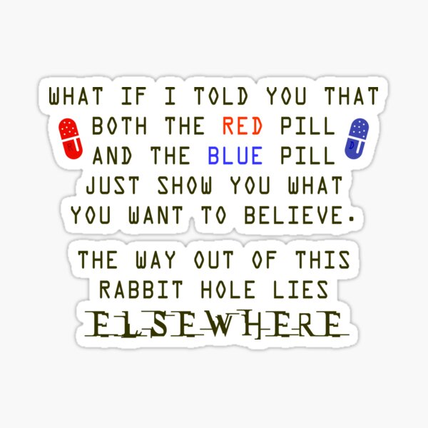 "Red Pill Blue Pill" Sticker by Thogek | Redbubble