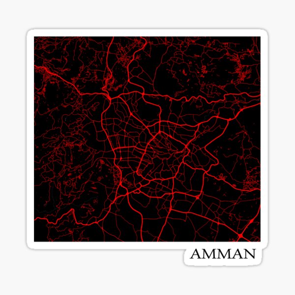 "Amman, Jordan map" Sticker for Sale by nomadapparel | Redbubble