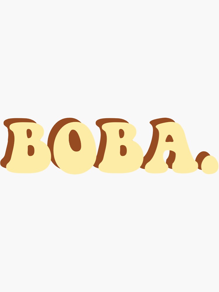 "boba. word" Sticker for Sale by bobabonbon | Redbubble