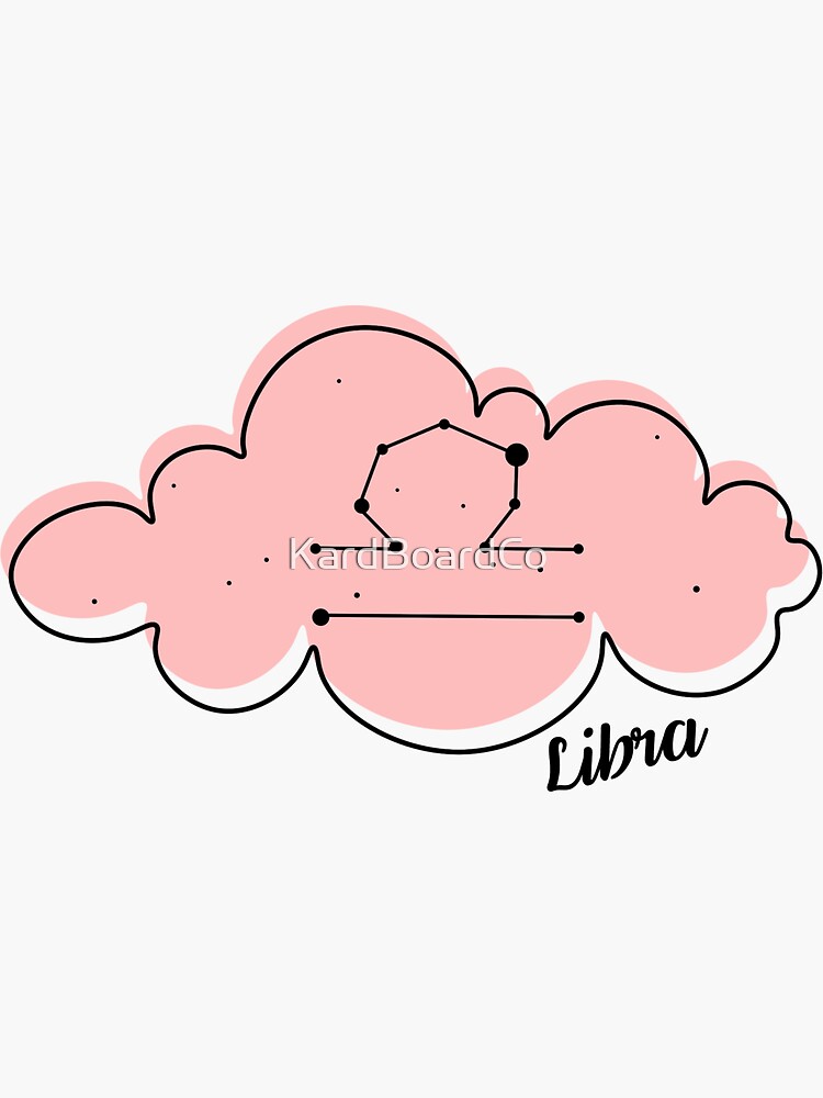 "Libra Cloud Horoscope Sticker" Sticker for Sale by KardBoardCo | Redbubble