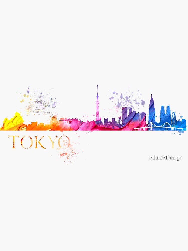 "Tokyo Skyline" Sticker for Sale by vdwaltDesign | Redbubble