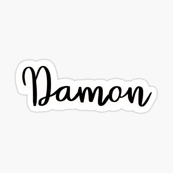 "Damon calligraphy black and white sticker " Sticker for Sale by ...