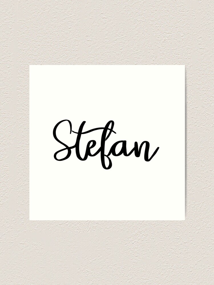 "Stefan Salvatore calligraphy sticker " Art Print by Artbymanu | Redbubble