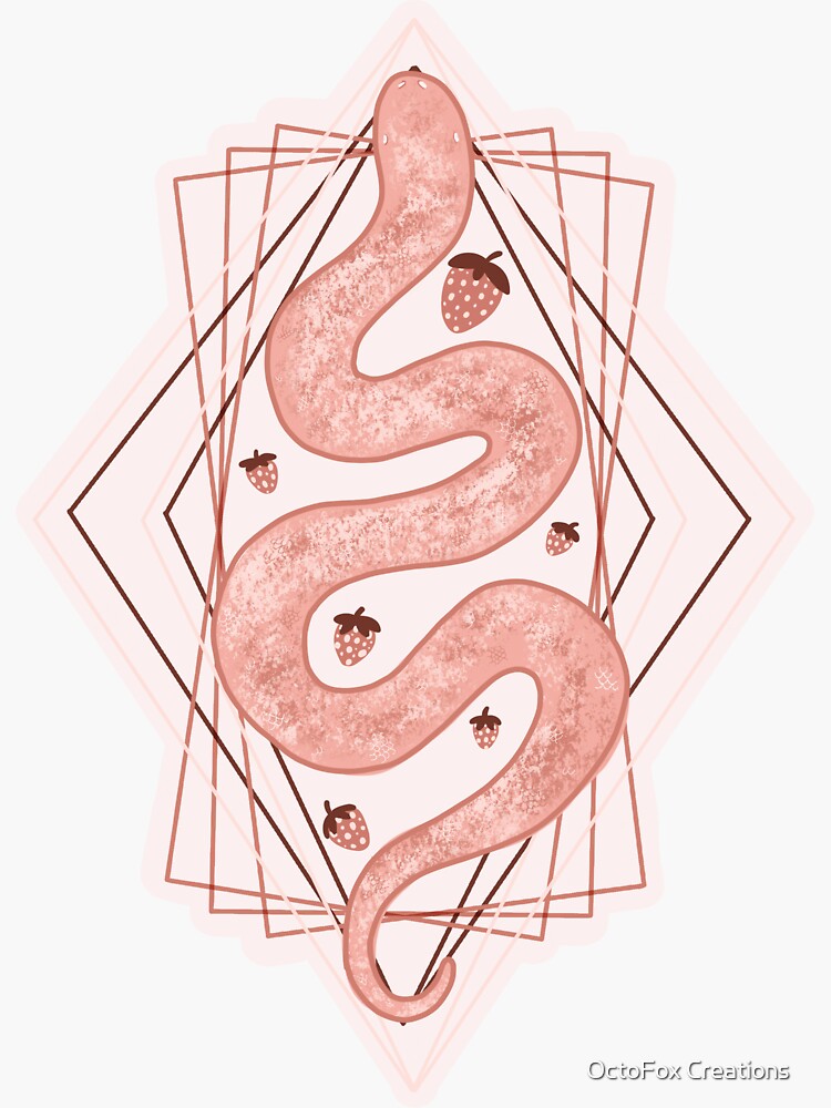 "Strawberry Snake" Sticker by Courtney4444 | Redbubble