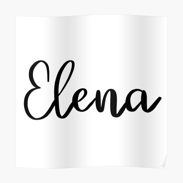 "Elena Gilbert simple calligraphy sticker " Poster by Artbymanu | Redbubble