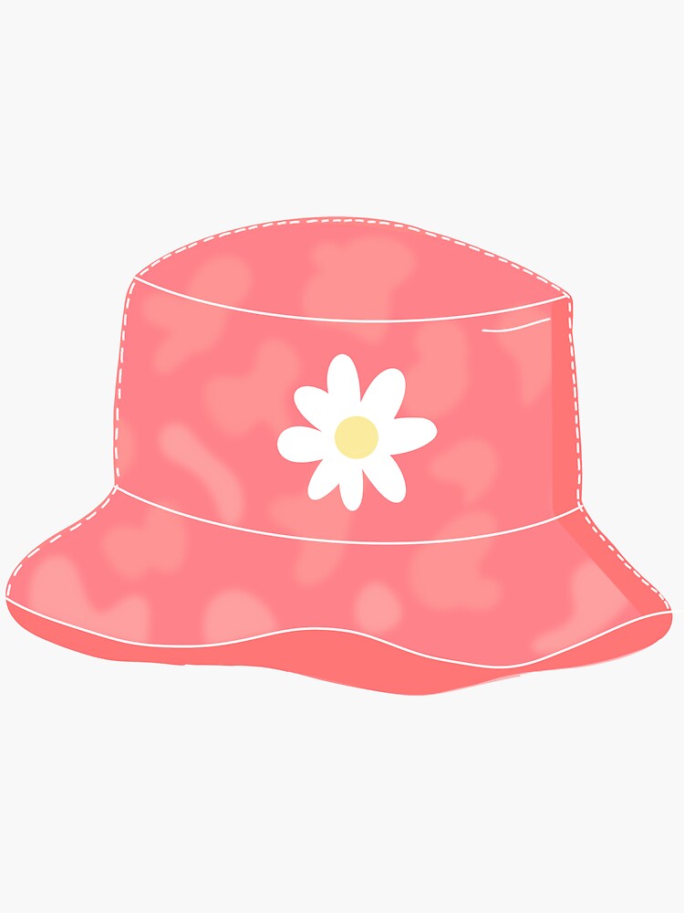 "pink bucket hat" Sticker for Sale by 2marlene9 | Redbubble