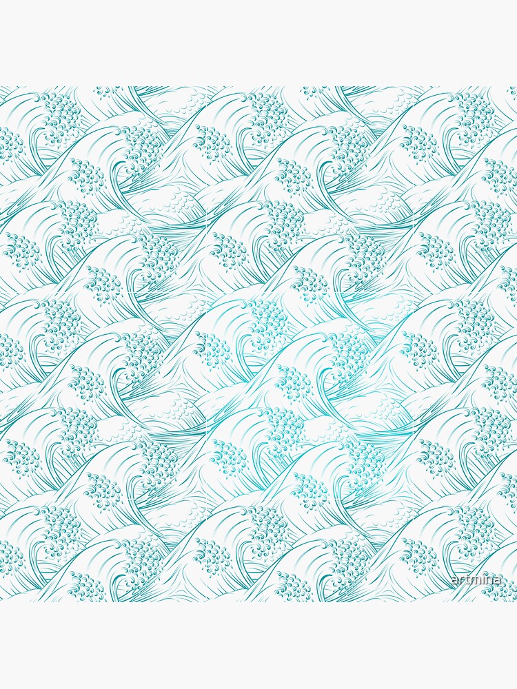 "Aesthetic Waves Patterns" Sticker for Sale by artmina | Redbubble
