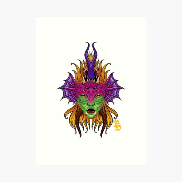 "Doubleface Demon" Art Print for Sale by horla-tattoo | Redbubble