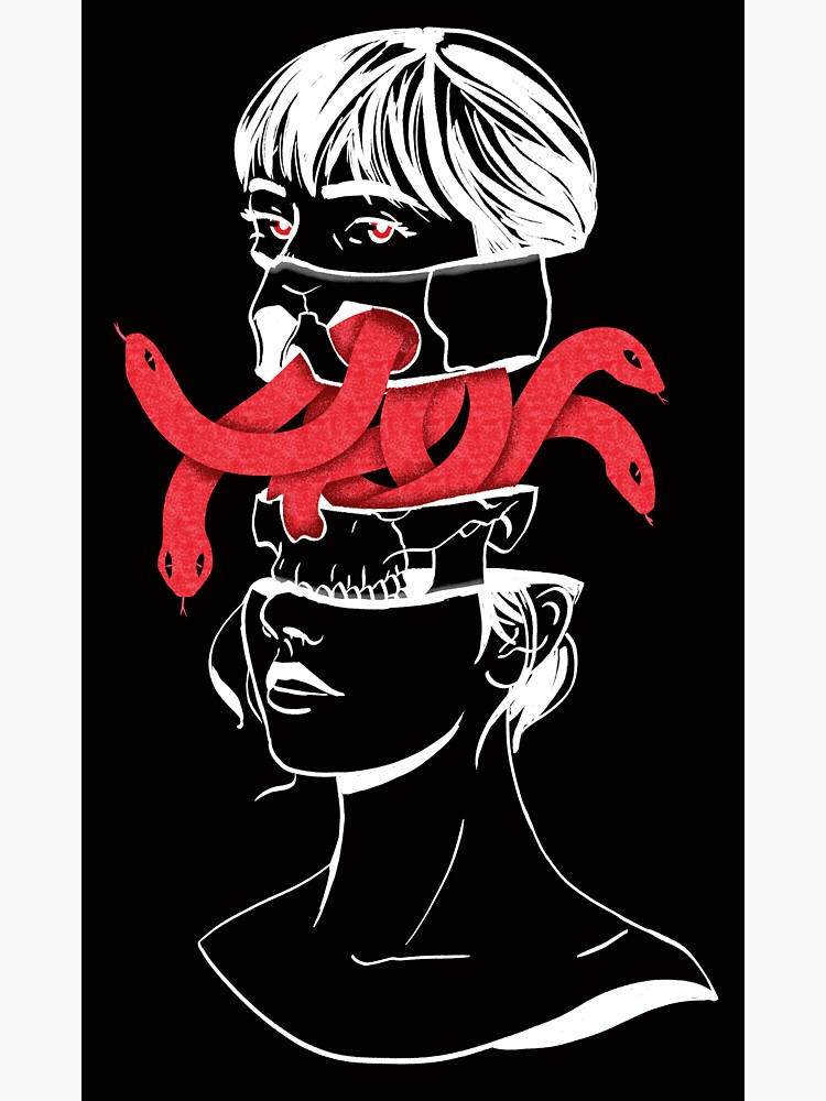 "Poisonous Thoughts - White Outline" Sticker for Sale by irritating ...