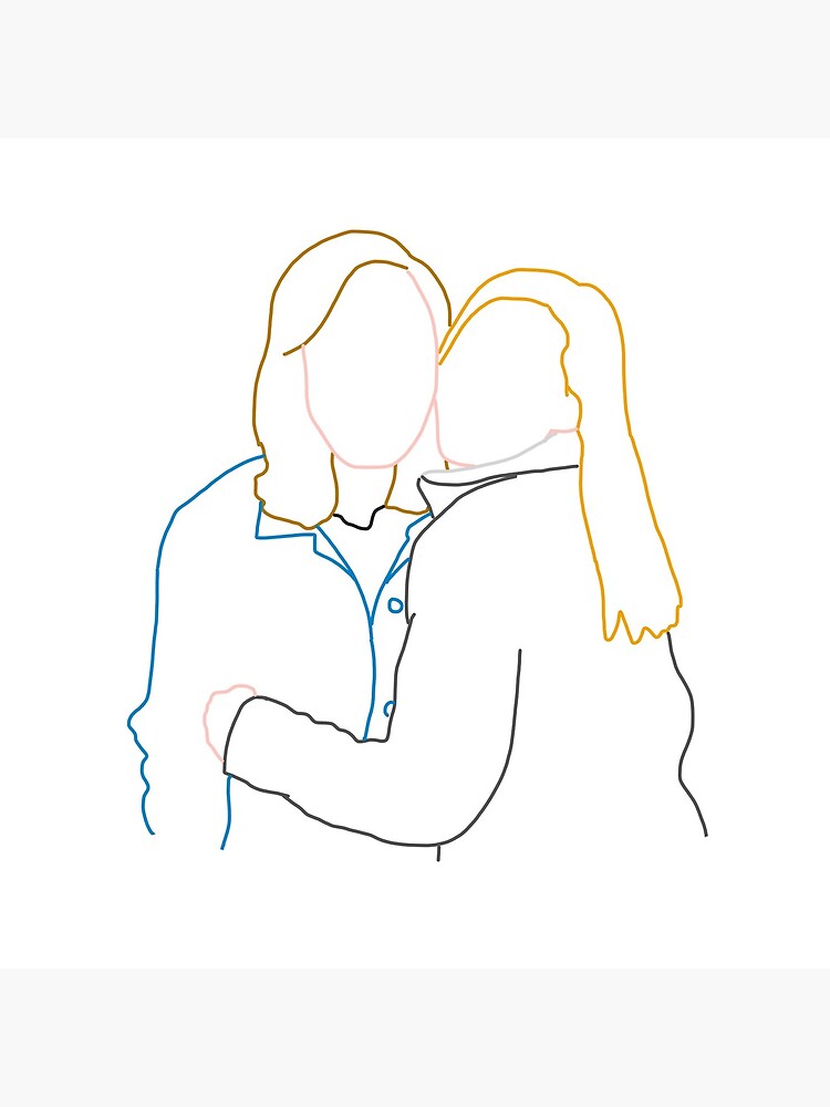 "Rose and Rosie Hug Outline Drawing" Art Print for Sale by emcazalet ...