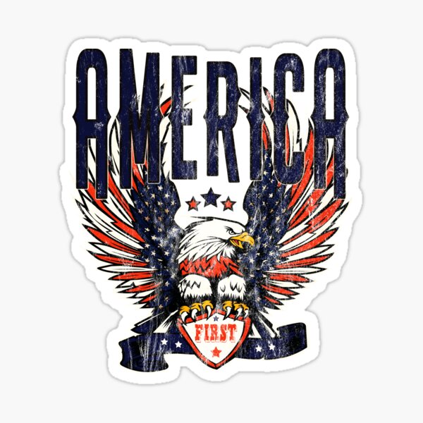 "AMERICA FIRST EAGLE COOL VINTAGE FLAG 2020" Sticker for Sale by ...