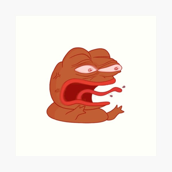"Pepe sticker triggered Pepe the frog funny meme " Art Print for Sale ...