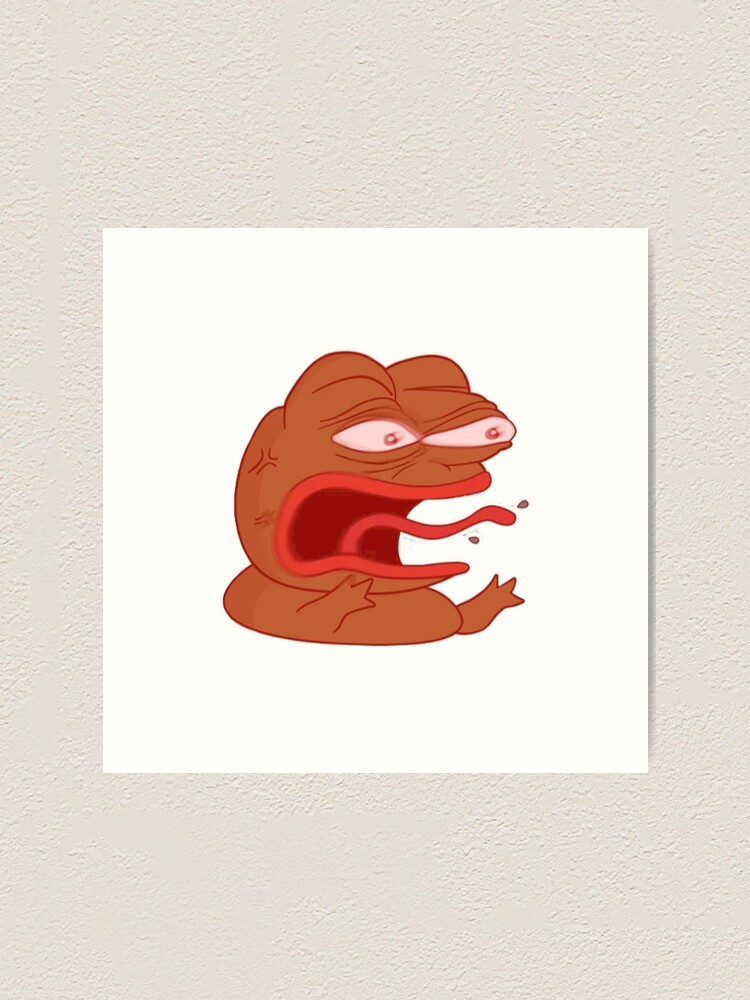 "Pepe sticker triggered Pepe the frog funny meme " Art Print for Sale ...
