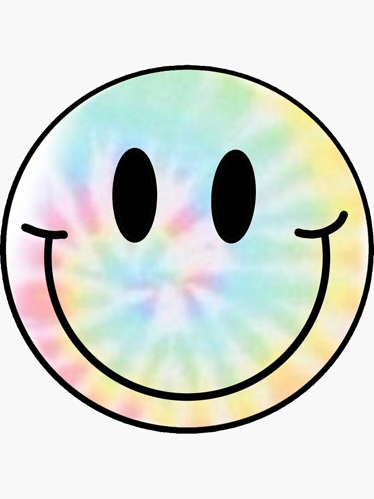 "Rainbow Tie Die Smiley Face" Sticker for Sale by artbyvg | Redbubble
