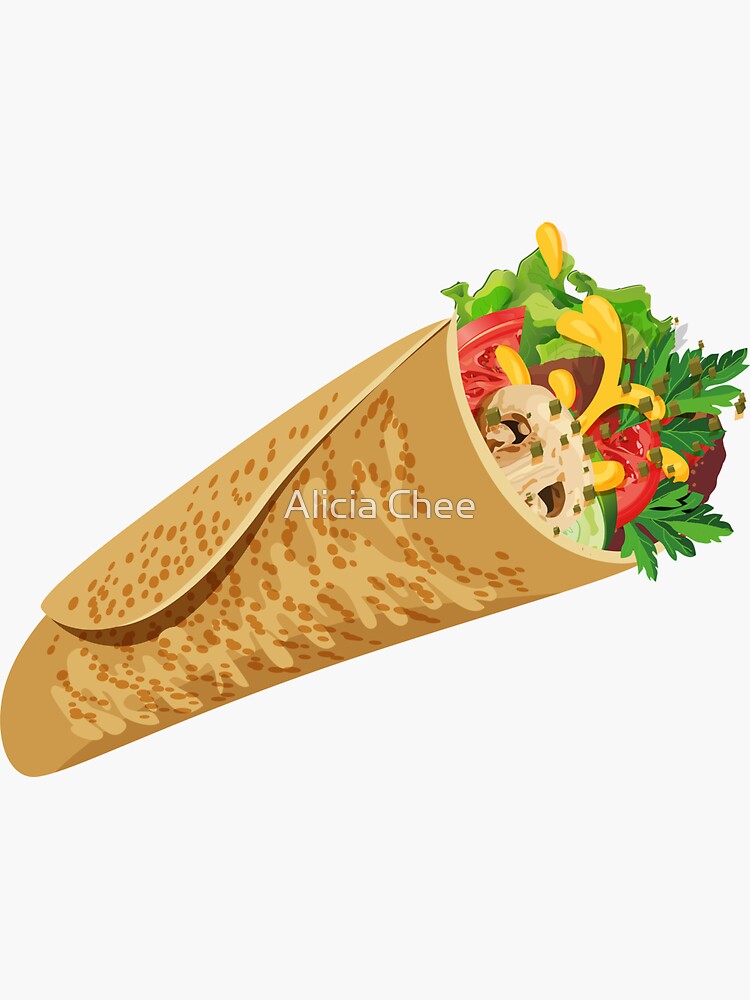 "Shawarma Wrap" Sticker for Sale by NiftyTrinket | Redbubble