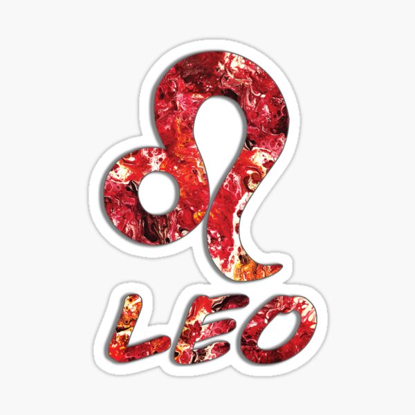 "Leo Zodiac Symbol and Word Fire Design" Sticker for Sale by Bethn921 ...