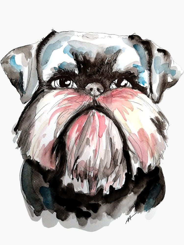 "Brussels griffon" Sticker by lapetiteart | Redbubble