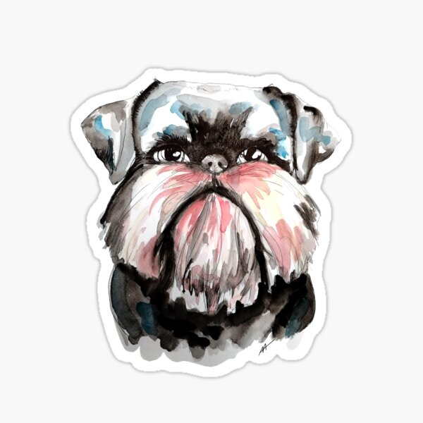 "Brussels griffon" Sticker by lapetiteart | Redbubble