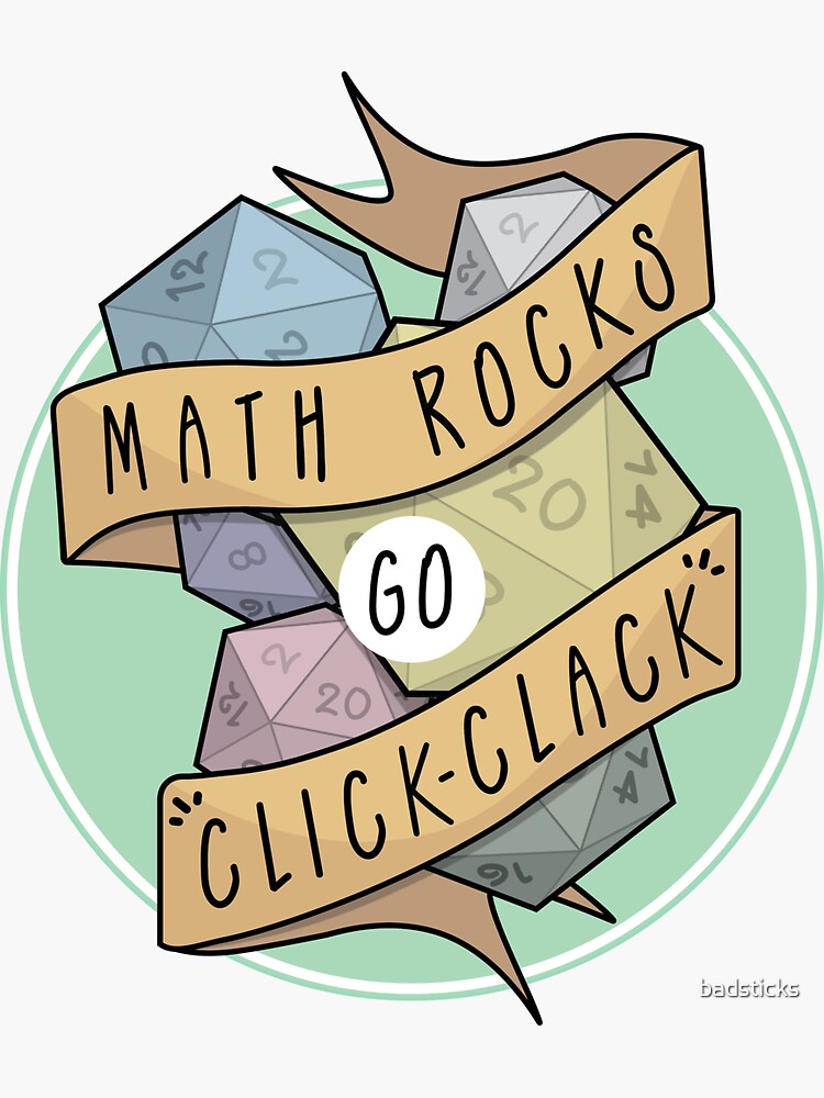 "Math Rocks go CLICK CLACK" Sticker for Sale by badsticks | Redbubble