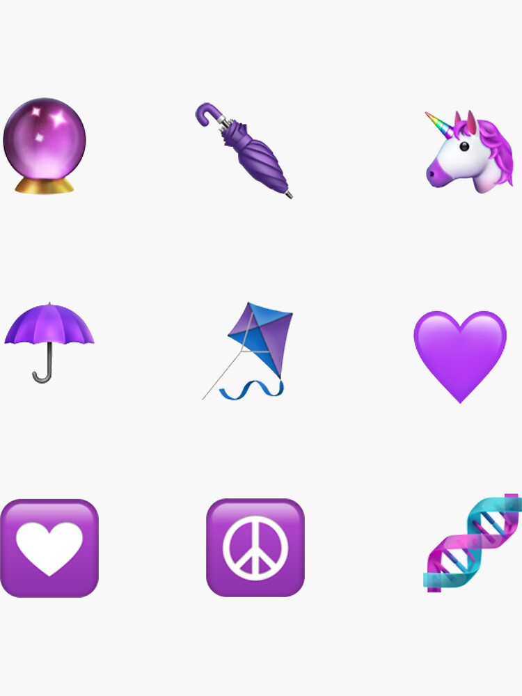 "Purple emoji pack" Sticker for Sale by maryconsidine | Redbubble