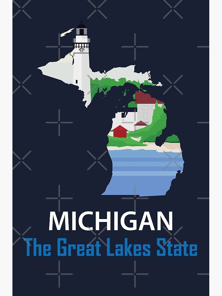 "Michigan - The Great Lakes State - Bumper Sticker" Poster by d1mology ...