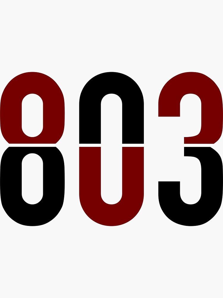 "803 columbia area code" Sticker for Sale by secstickers | Redbubble