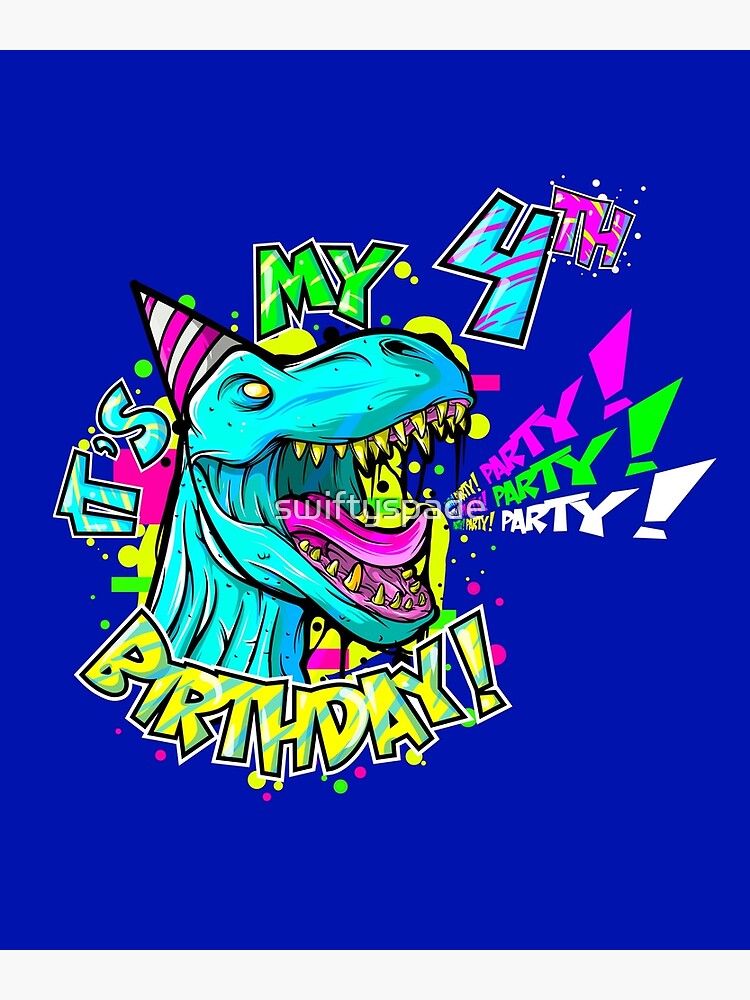 TRex Birthday Party Kids Graphic Design For 4 Year Old Cool Dinosaur trex-birthday-party-kids-graphic-design-for-4-year-old-cool-dinosaur