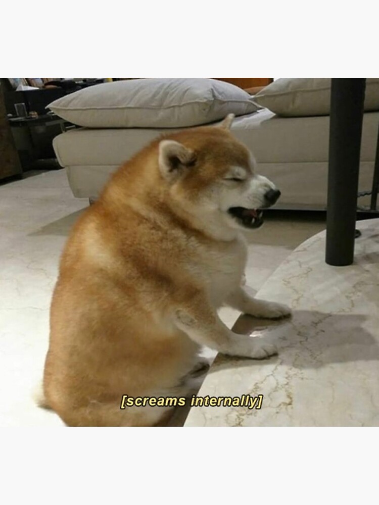 "doge screams internally meme" Sticker by nidahm | Redbubble