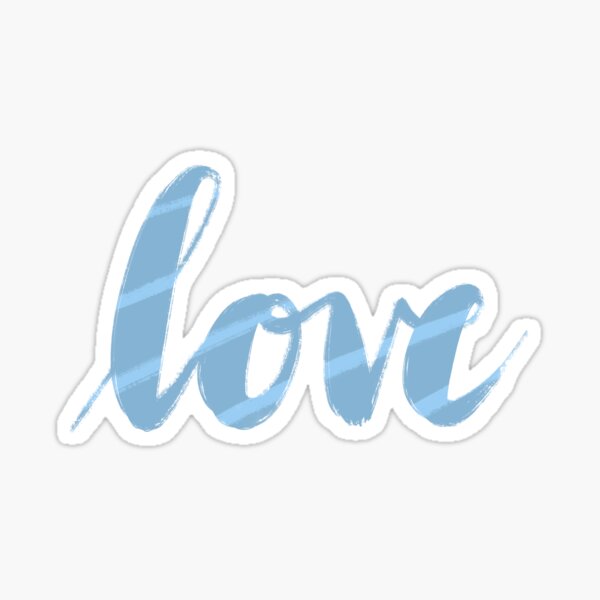Love” Blue Stripes" Sticker for Sale by drawingnct | Redbubble