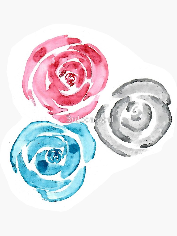"Trans Pride Watercolor Roses" Sticker for Sale by 3rdcoastcal | Redbubble