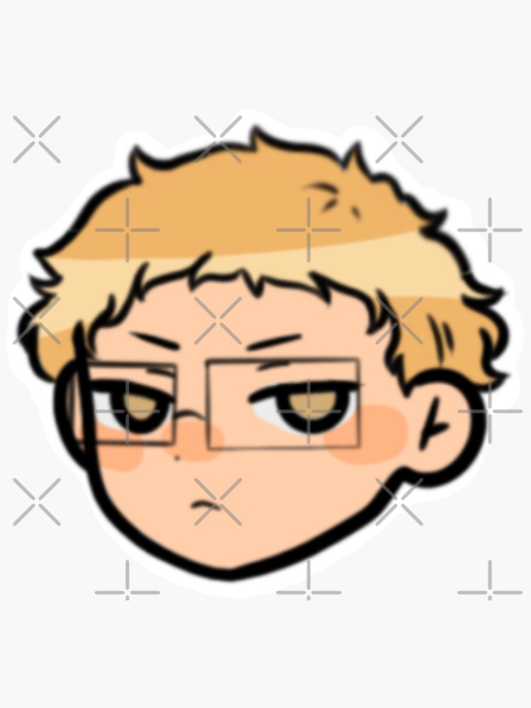 "Tsukishima " Sticker for Sale by lunaaartt | Redbubble