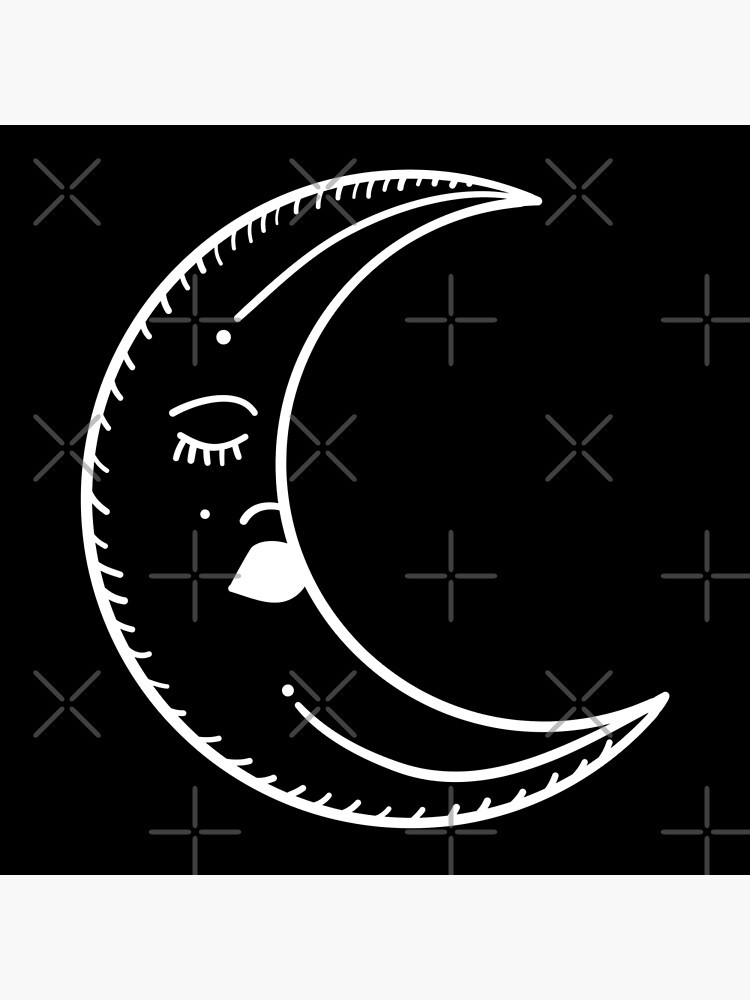 "Moon Face" Poster by minimallineart | Redbubble