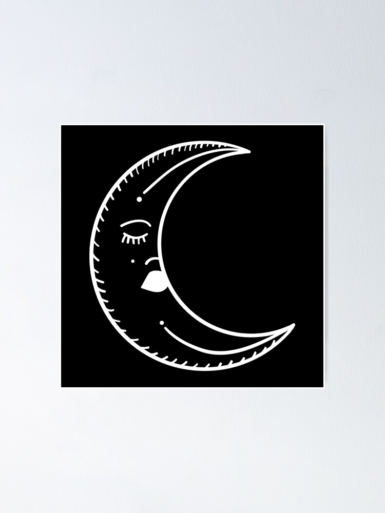 "Moon Face" Poster by minimallineart | Redbubble