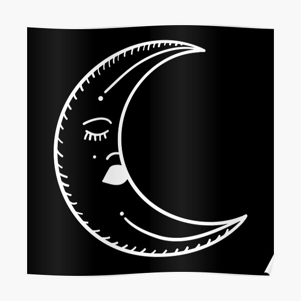 "Moon Face" Poster by minimallineart | Redbubble