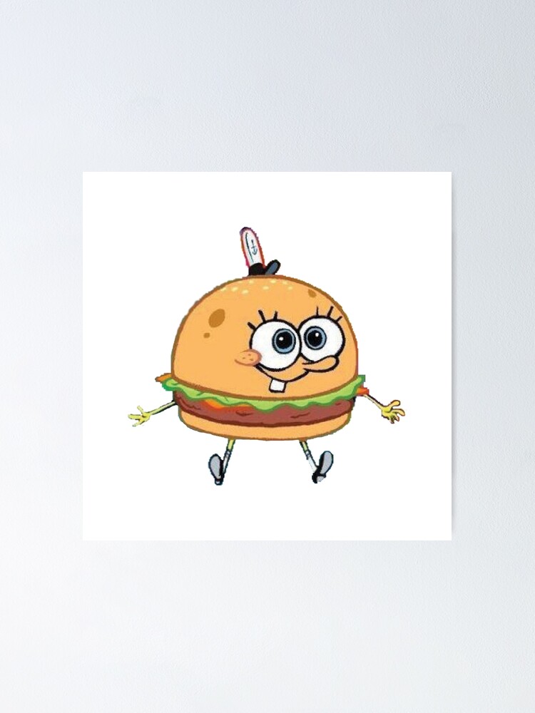 "Spongebob as a Hamburger Sticker" Poster by Julitortellini | Redbubble