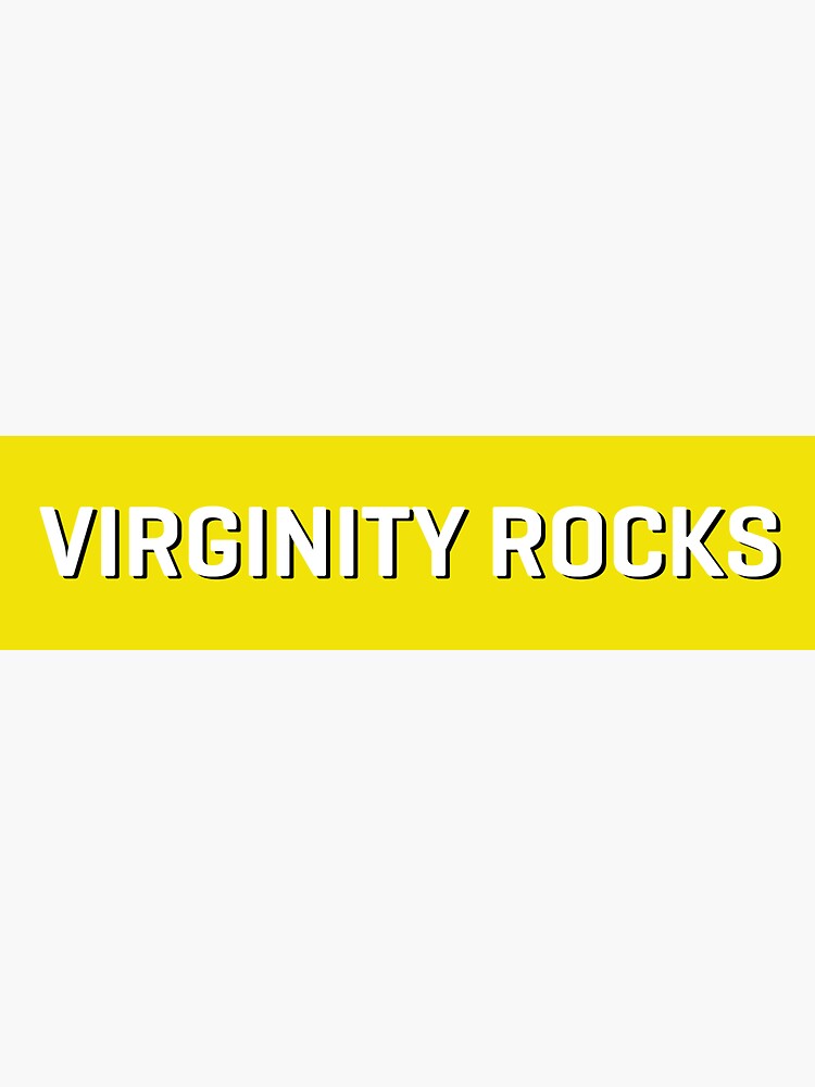 "VIRGINITY ROCKS " Sticker for Sale by georgeecw7 | Redbubble