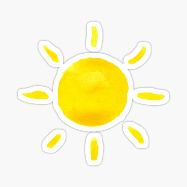 "watercolor sun aesthetic" Sticker by tarynhannah | Redbubble