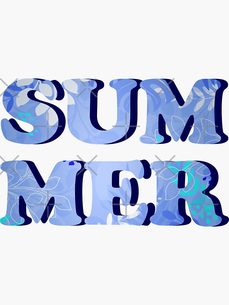 "Summer, Blue Letters" Sticker for Sale by MariCG | Redbubble