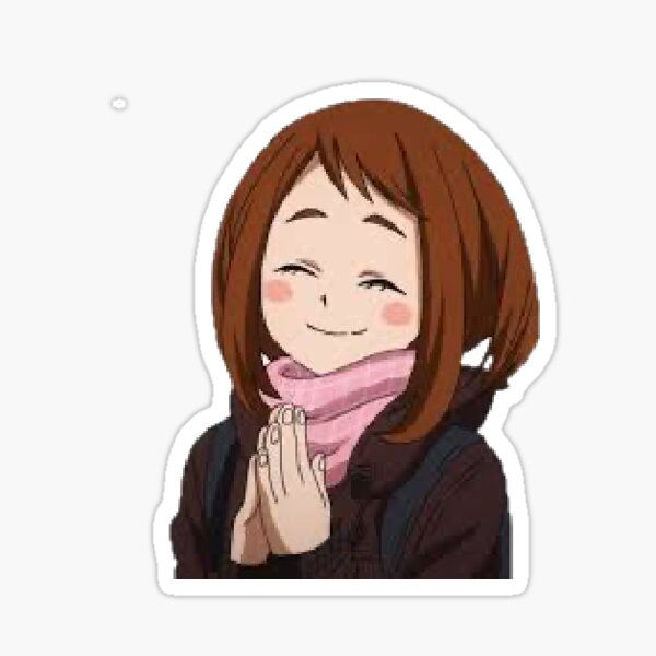 "ochaco uraraka" Sticker for Sale by kirastickershop | Redbubble