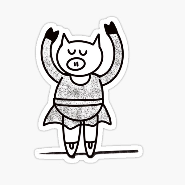 "Ballerina pig" Sticker by Bmagali89 | Redbubble