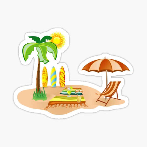 "Beach Icons" Sticker by naturegift | Redbubble
